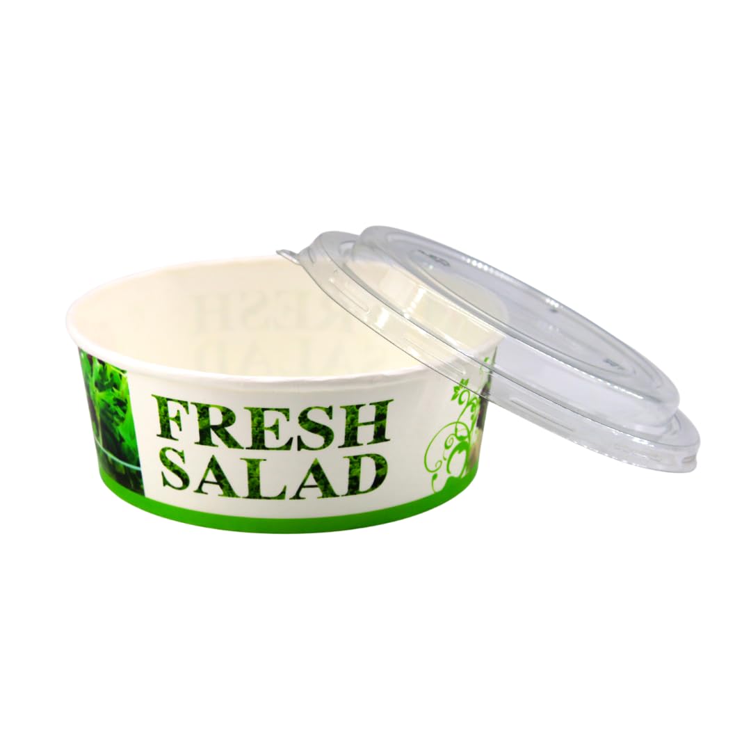 500ml White Salad Bowl with Custom Printed Sleeve | Premium Packaging